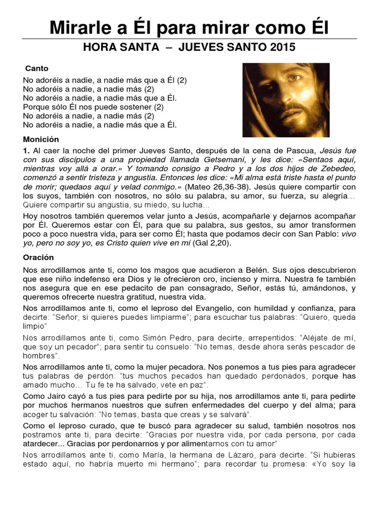 Hora Santa Jueves Santo | PDF | Amor | Oración