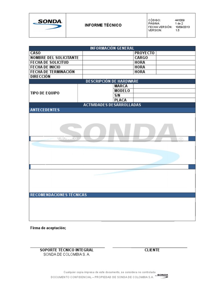 Formato Informe Técnico | PDF | Informática | Software