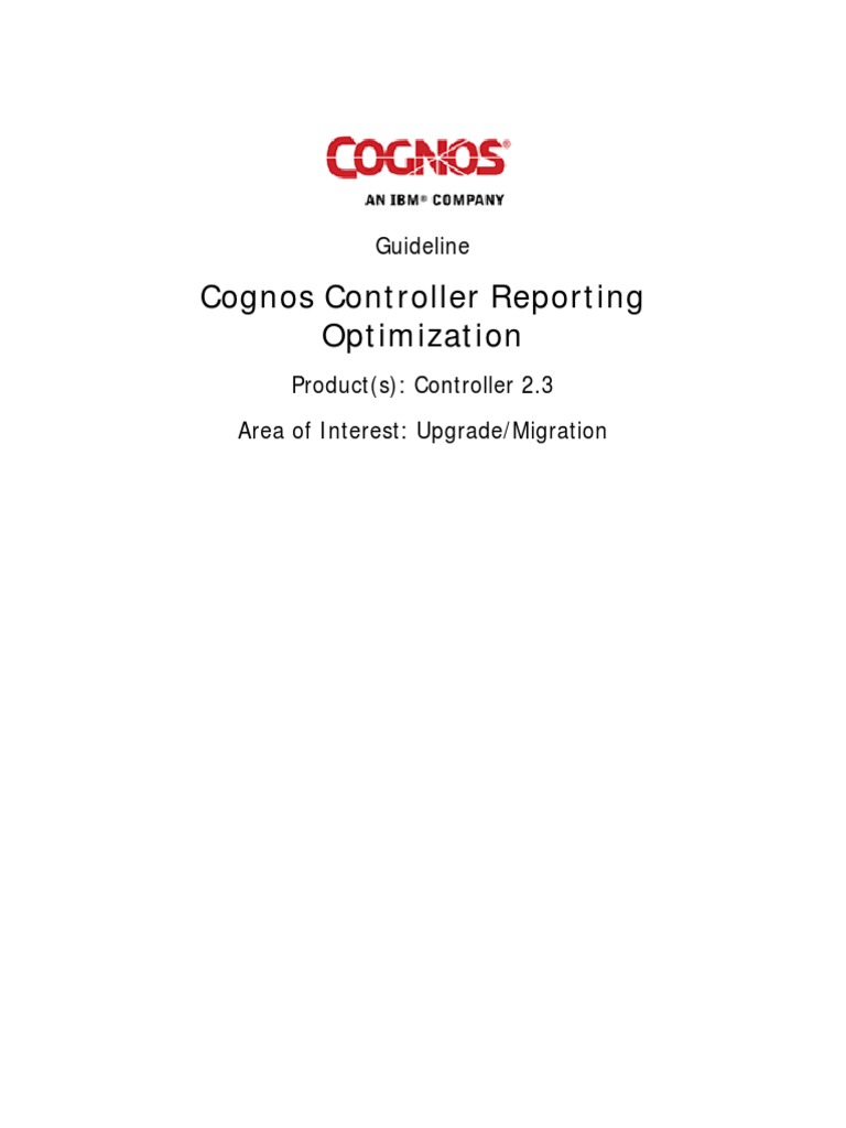 Cognos PP Reporting Cognos Controller Reporting Optimization | PDF ...