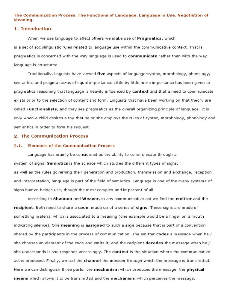 03-The Communication Process | PDF | Communication | Human Communication