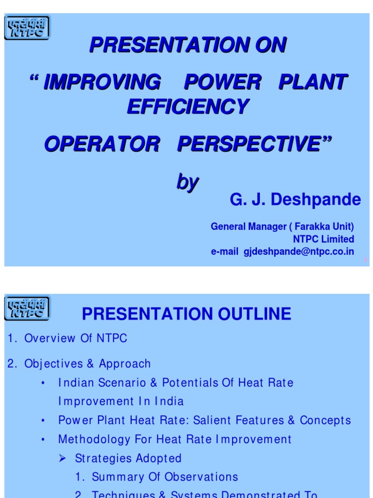 NTPC Plant Performance | PDF | Turbine | Boiler