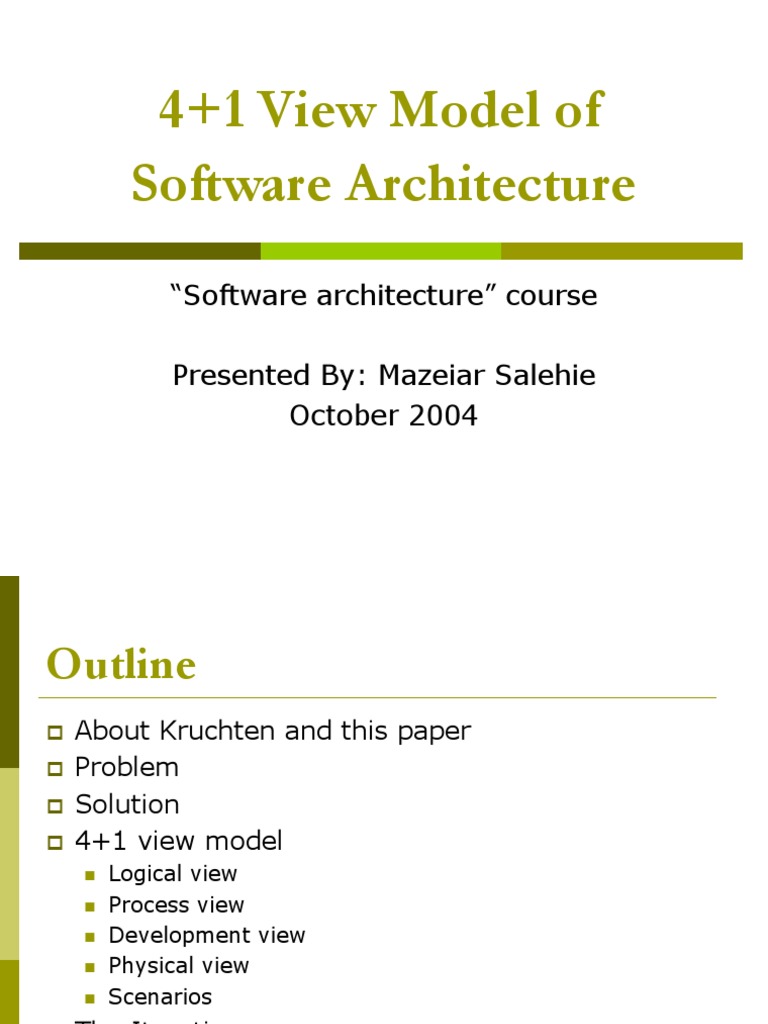 4+1 View Model of Software Architecture: "Software Architecture" Course ...