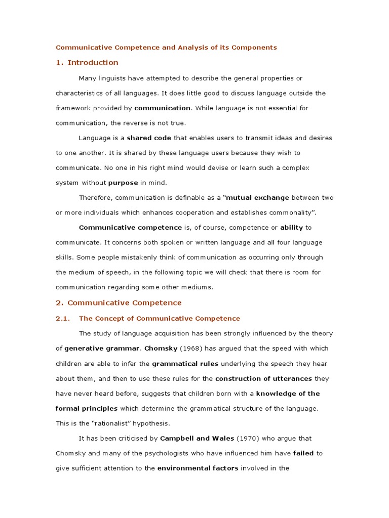 04-Communicative Competence and Analysis of Its Components | PDF ...