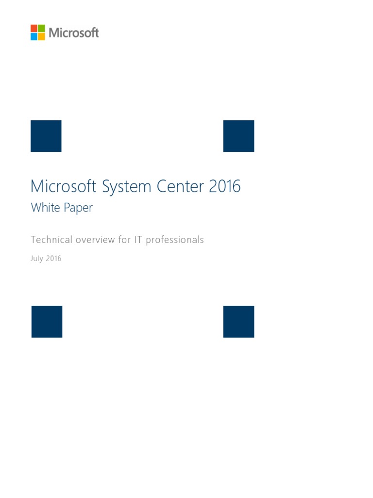 System Center 2016 Technical White Paper EN US PDF | PDF | Computers
