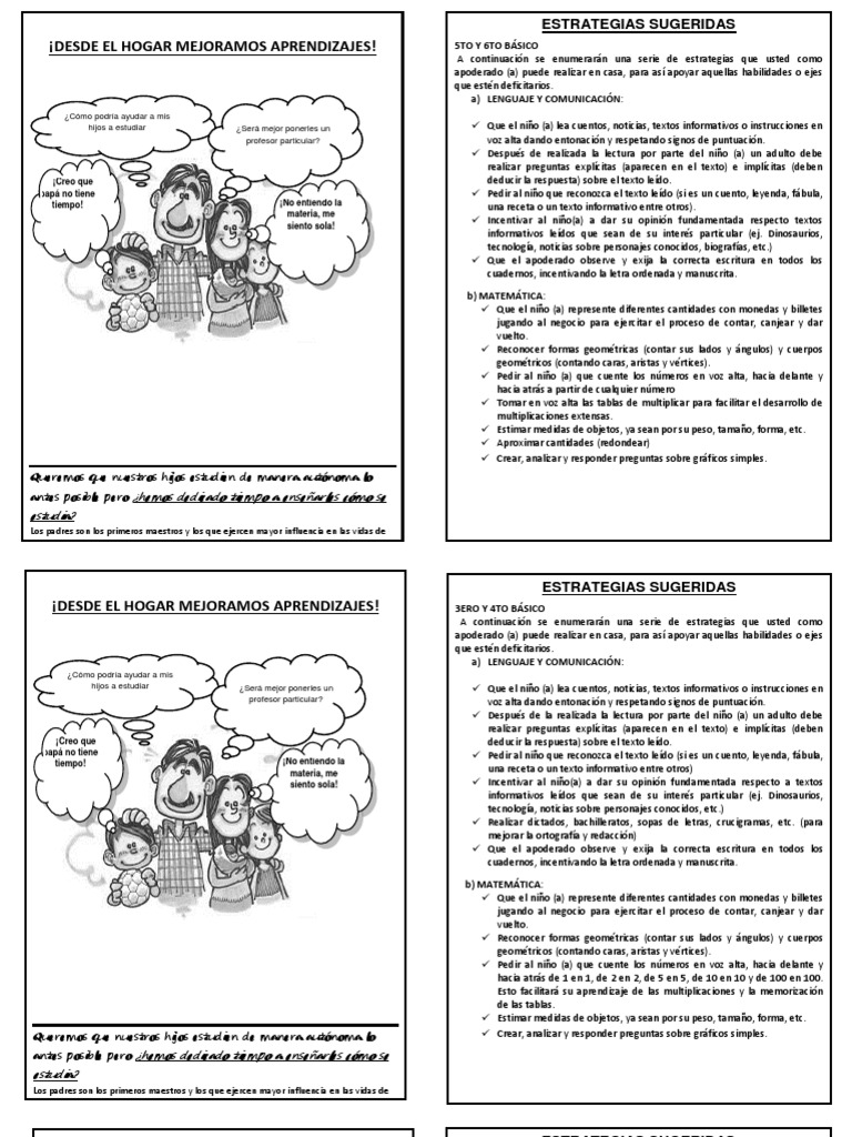 Diptico Apoderados | PDF | Lectura (proceso) | Comunicación