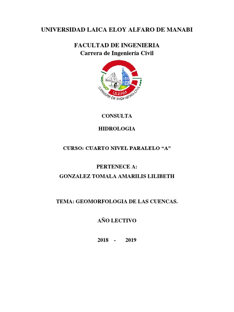 Geomorfologia de Las Cuencas Hidro | PDF | Cuenca de drenaje | Geomorfología