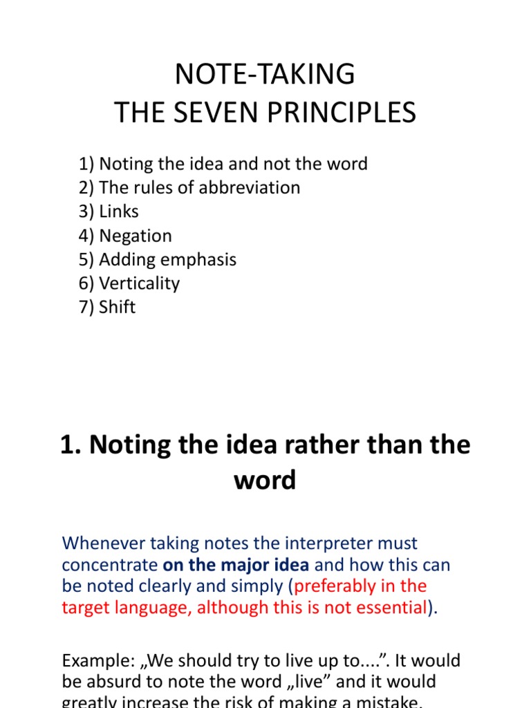 Effective Note-Taking Principles | PDF | Language Arts & Discipline ...