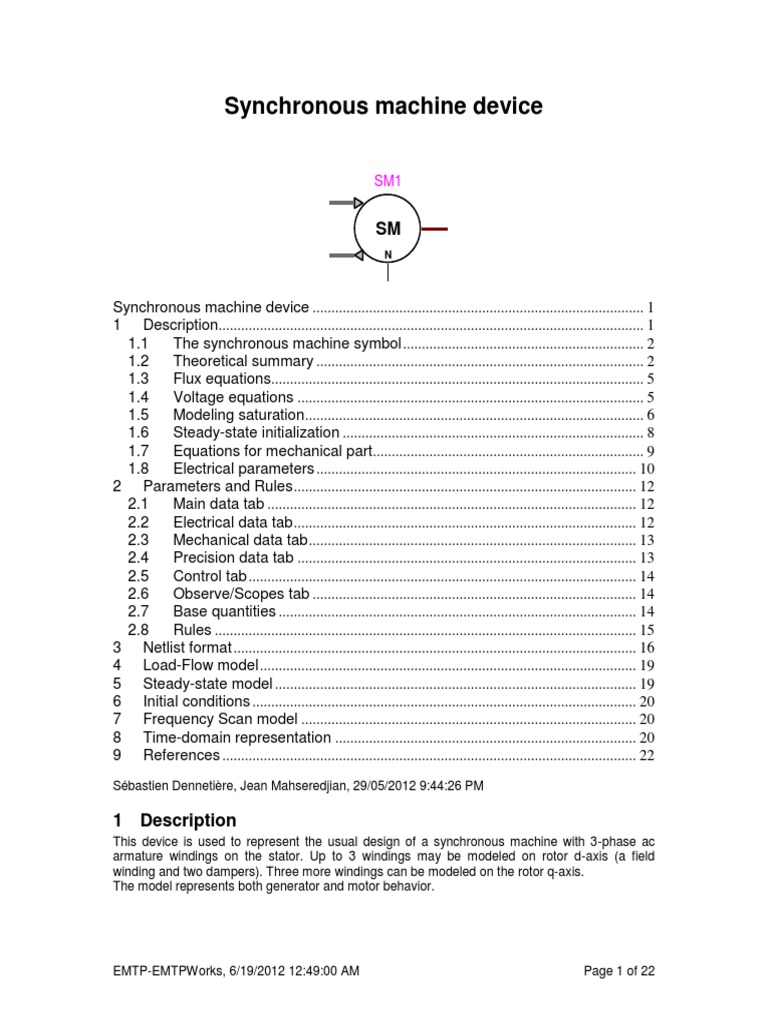 SM Machine | PDF | Inductance | Electrical Impedance