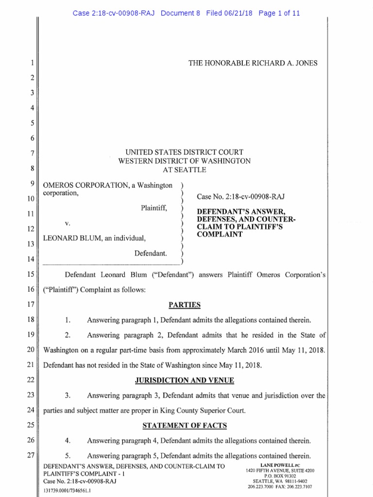 Blum Counter-Claim | PDF