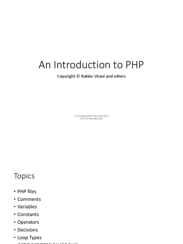 Php Basics Pdf Variable Computer Science Php
