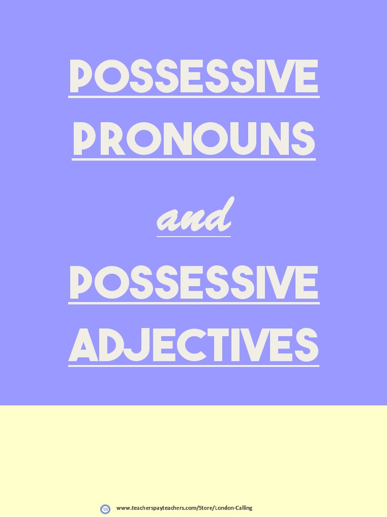 Possessive Adjectives and Pronouns | PDF | Grammatical Number | Pronoun