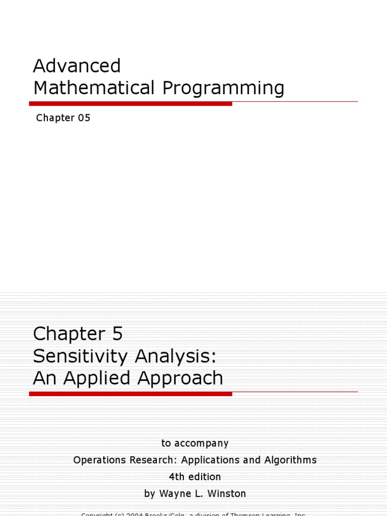 ch05 PDF | PDF | Mathematical Optimization | Sensitivity Analysis