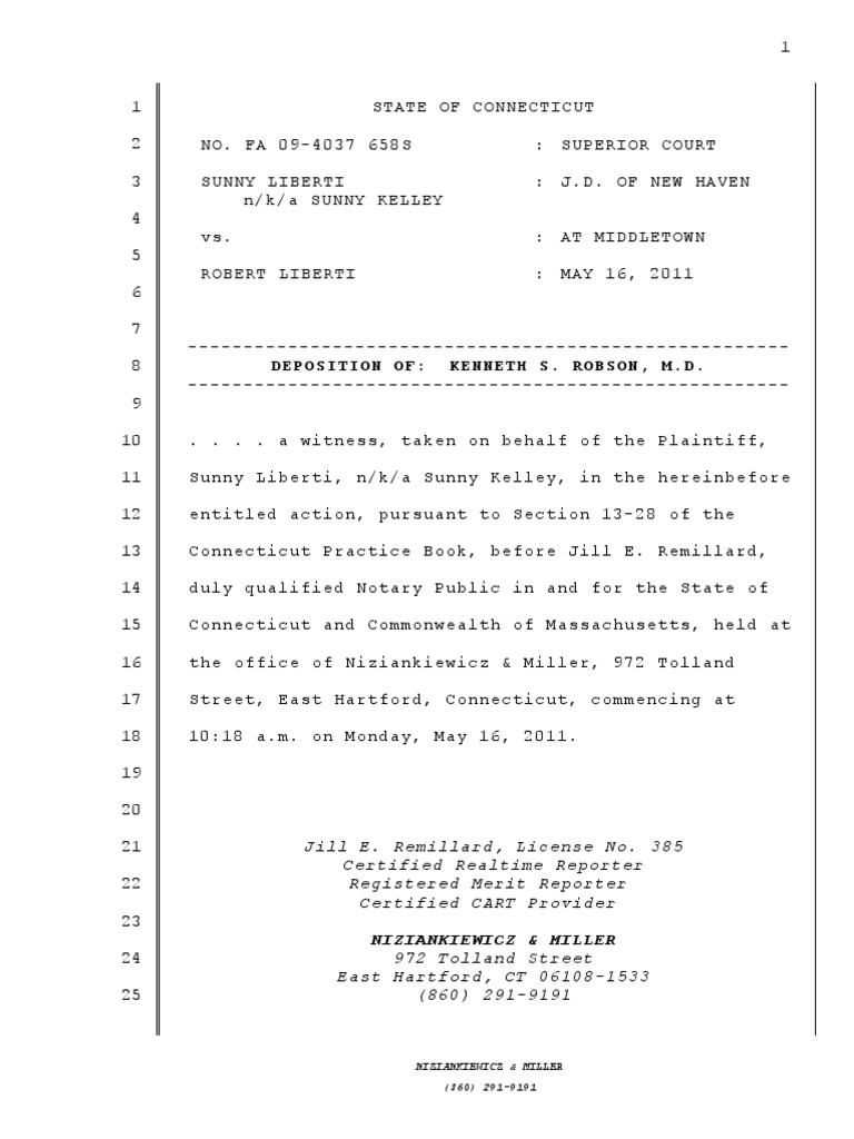 DEPO Dr. Kenneth Robson | PDF | Deposition (Law) | Psychological Trauma