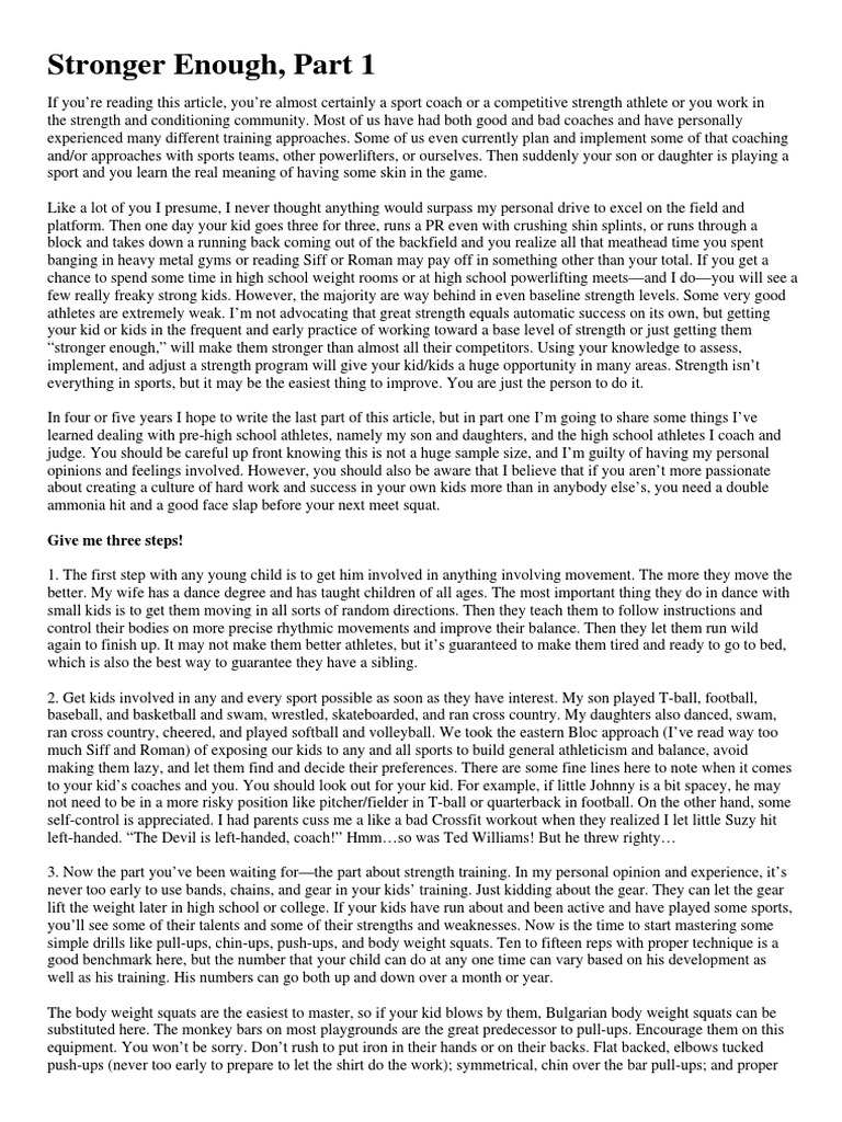 Training Young Children | Download Free PDF | Kettlebell | Physical ...