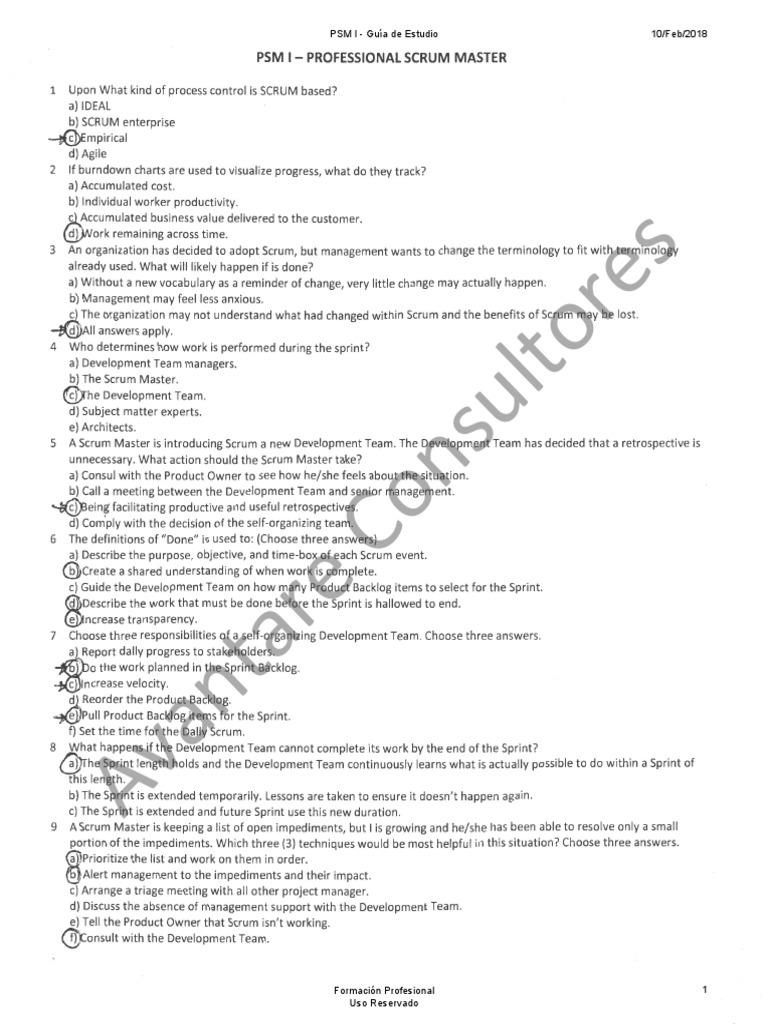 PSM - I - Gu%c3%ada de Estudio SCRUM Master - Lleno | Download Free PDF ...