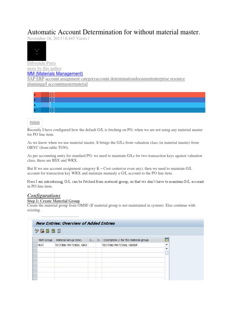 Material Group & Valution Class in OBYC | PDF | Valuation (Finance ...