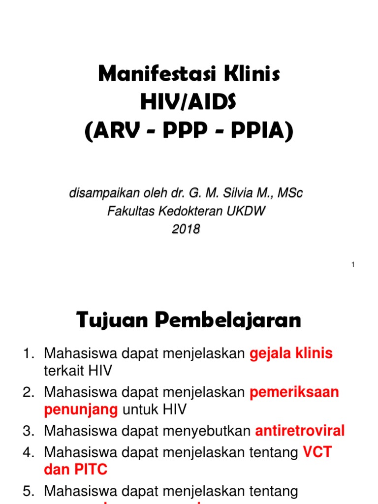 Manifestasi Klinis HIV | PDF | Elisa | Hiv/Aids