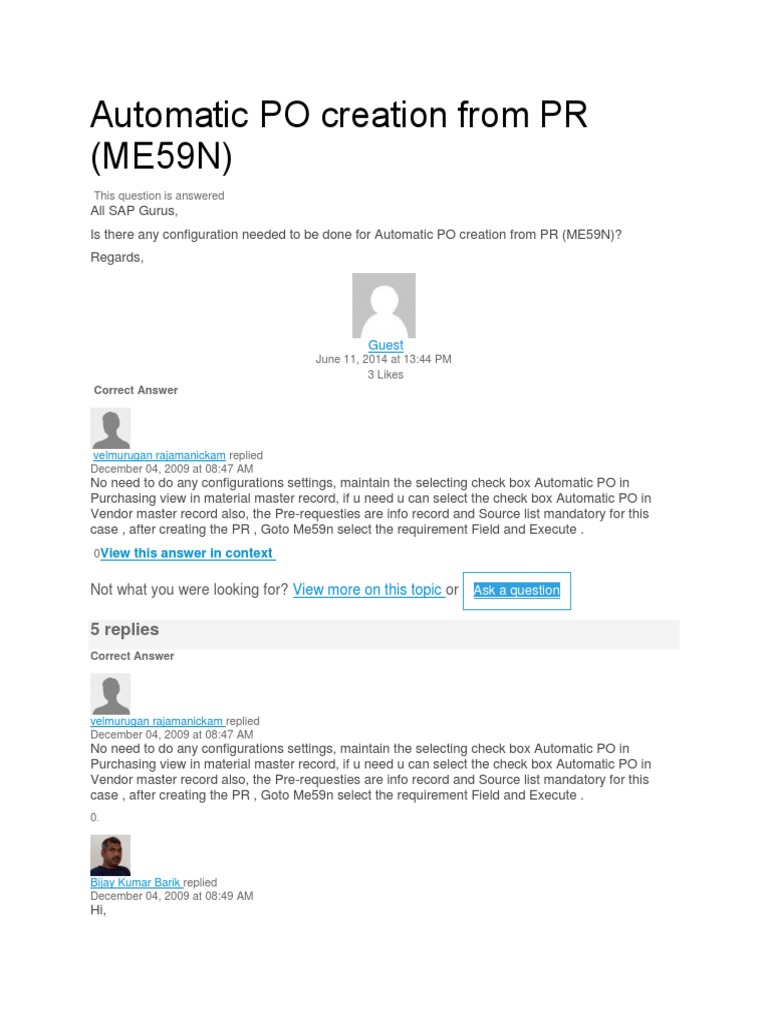 Automatic PO Cretion From PR ME59N T Code | PDF | Software Engineering ...