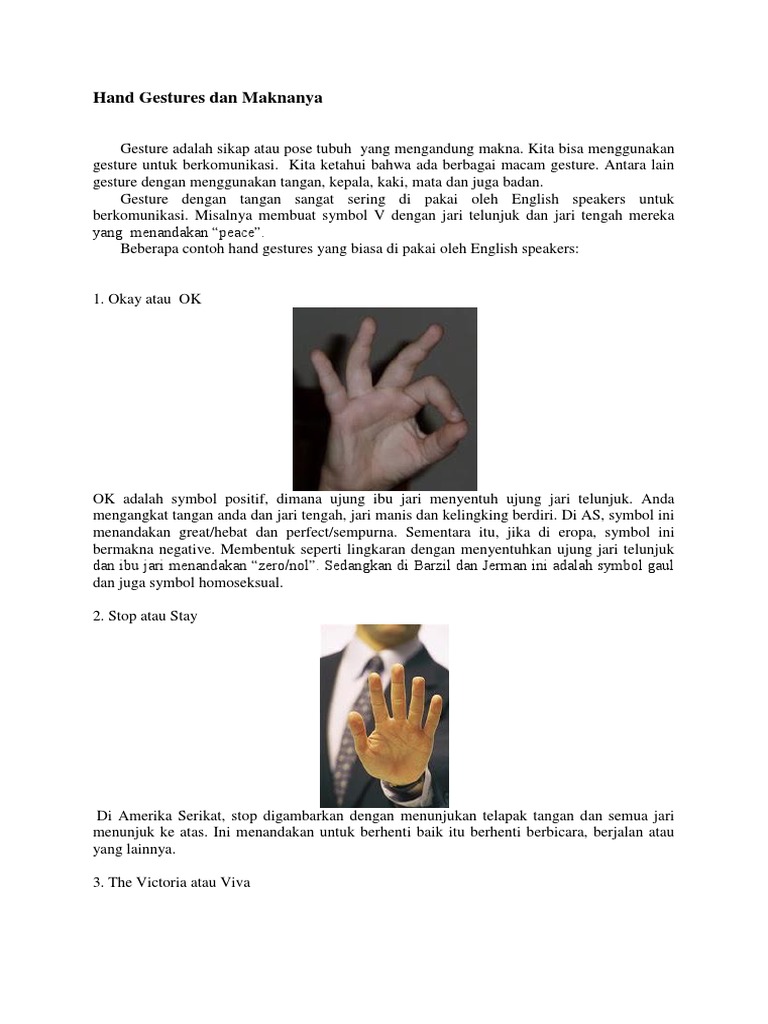 Hand Gestures Dan Maknanya | PDF