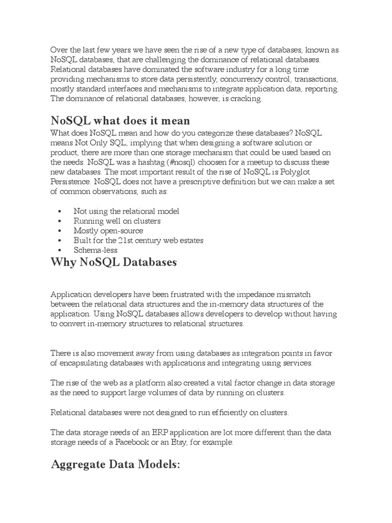 Nosql What Does It Mean | PDF | No Sql | Replication (Computing)
