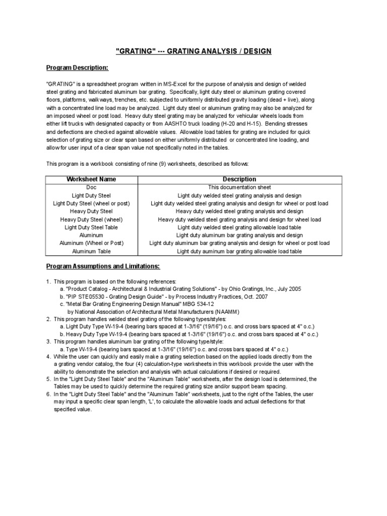 Grating Design | PDF | Beam (Structure) | Stress (Mechanics)