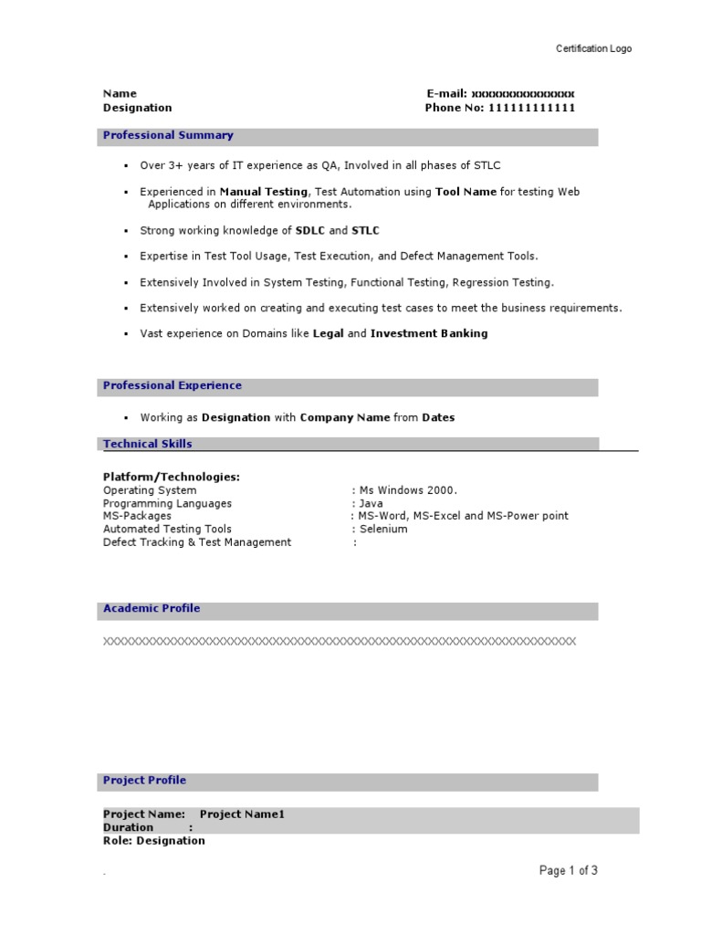 Experienced - Resume | PDF | Selenium (Software) | Scripting Language