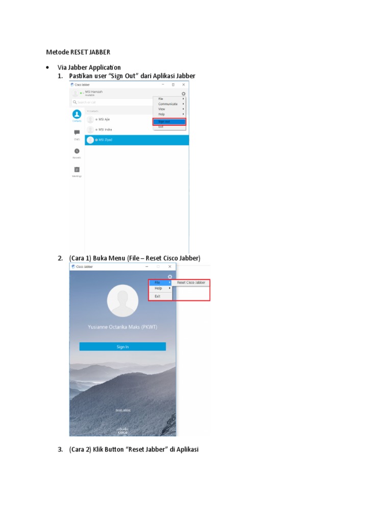 Reset and Clear Cache Methods for Cisco Jabber Applications | PDF
