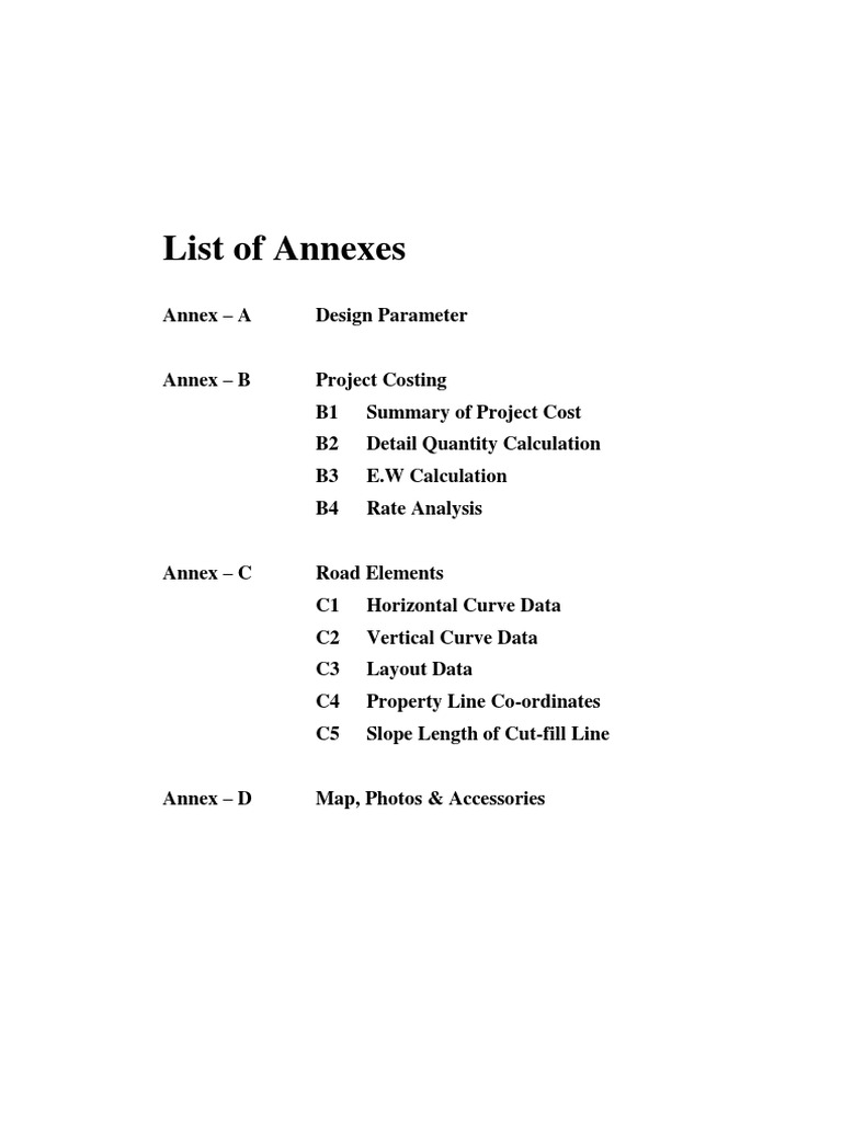 Project Annexes: Design & Cost Data | PDF