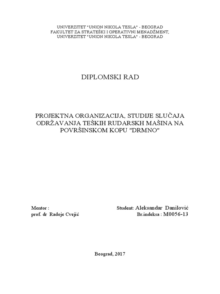 Projektna Organizacija | PDF
