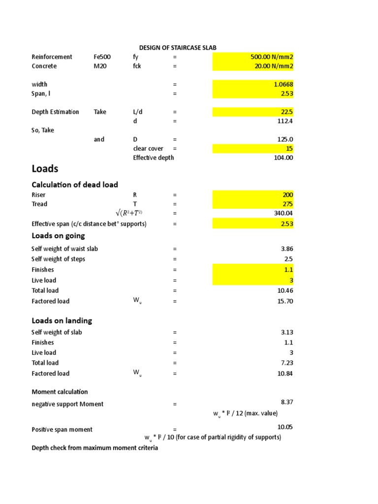 Loads: Calculation of Dead Load | PDF | Stairs | Structural Engineering