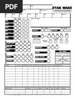 Star Wars RPG Character Sheet Fillable - Blank | PDF | Leisure