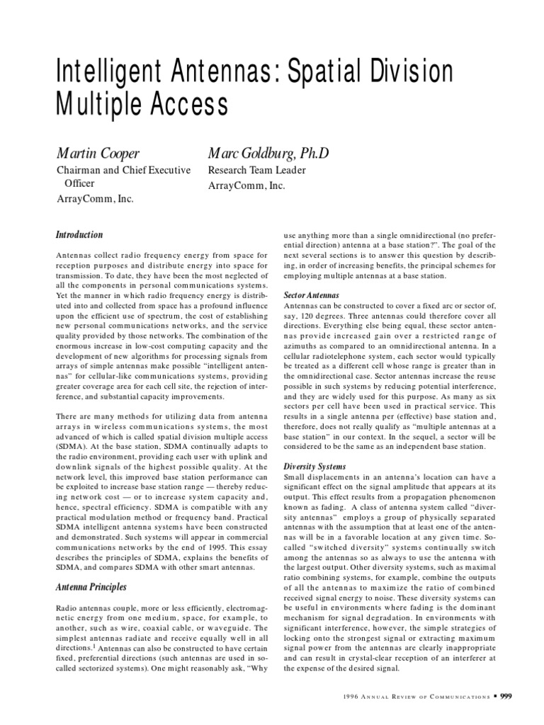 Spatial Division | PDF | Antenna (Radio) | Radio