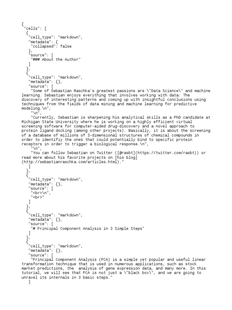 Principal Component Analysis - Ipynb | PDF | Principal Component Analysis | Eigenvalues And ...