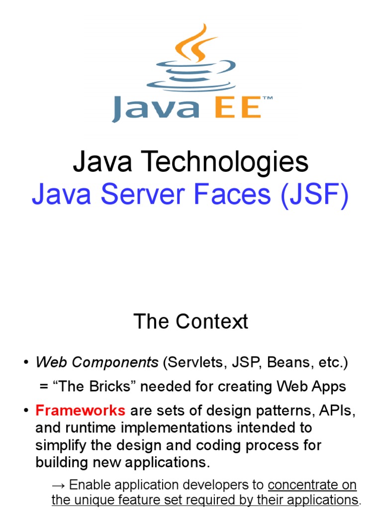 Java Technologies: Java Server Faces (JSF) | Download Free PDF | Java Server Faces | Web Application