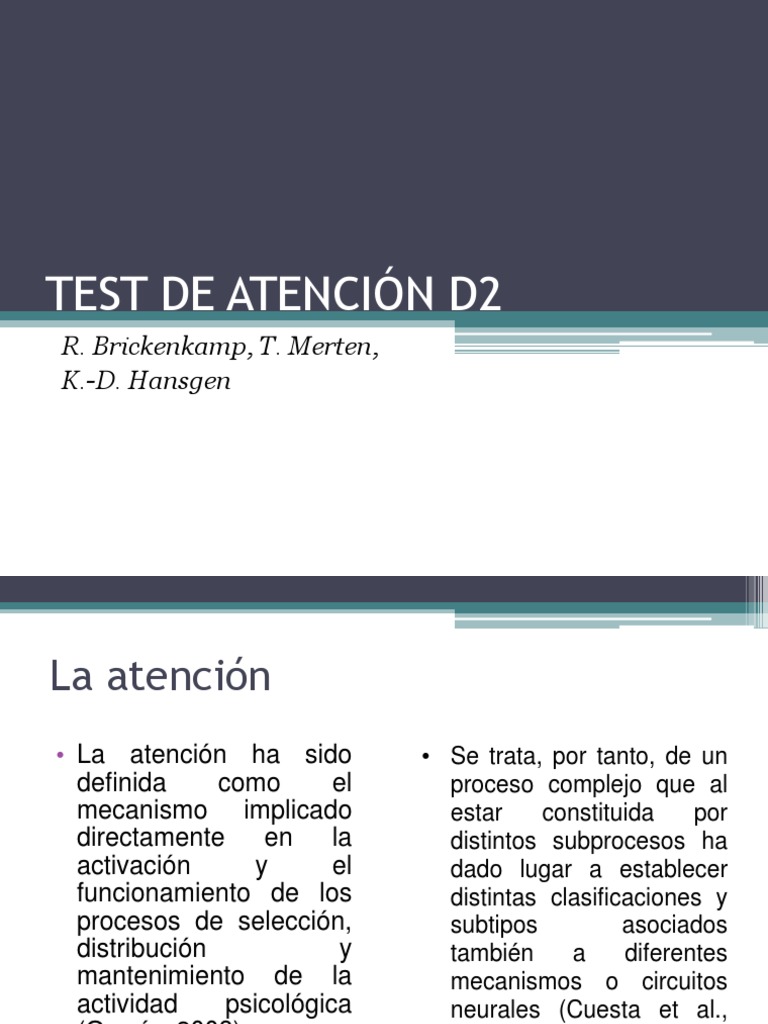 Test de Atencion d2 | Desorden hiperactivo y deficit de atencion ...