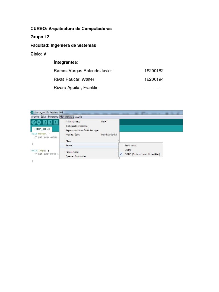 Componentes de La Ventana Herramientas Del IDE ARDUINO | PDF | Arduino ...