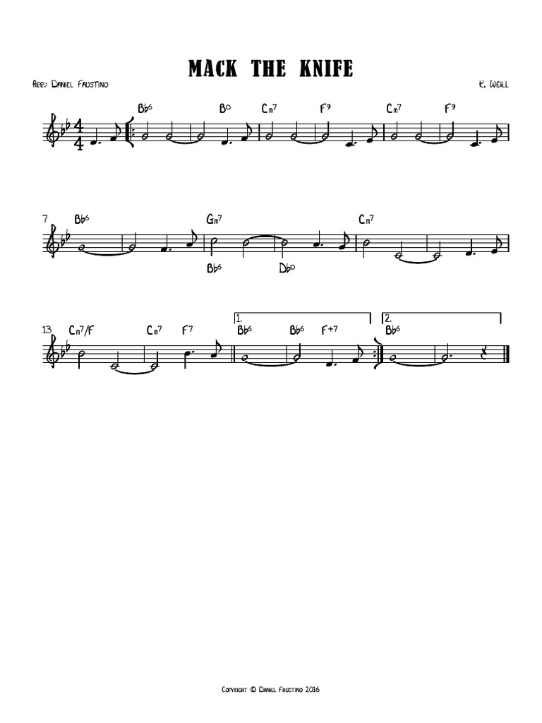 Mack The Knife: B 6 Bº C 7 F9 C 7 F9 | PDF