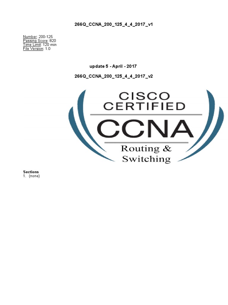 Ccna (200 125) | PDF | Network Switch | Ip Address