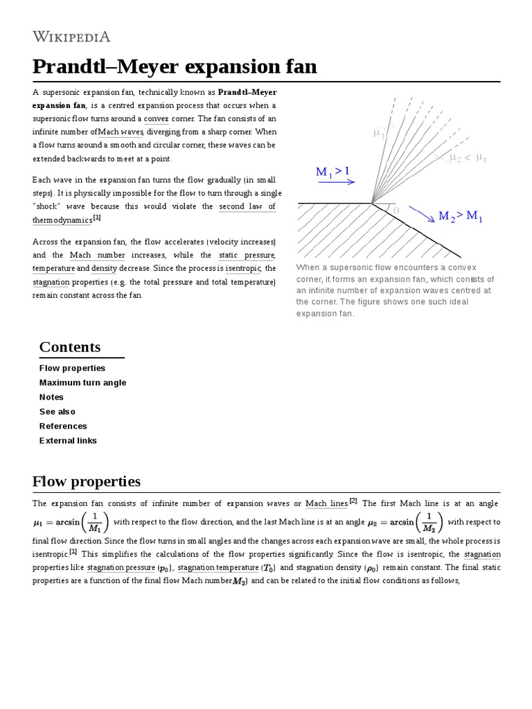 Prandtl-Meyer Expansion Fan | PDF | Mach Number | Fluid Dynamics