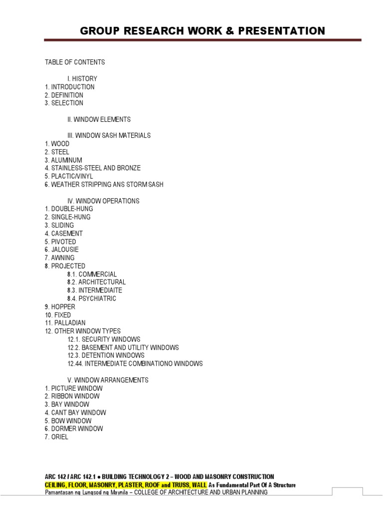 Window Design and Construction Guide | PDF