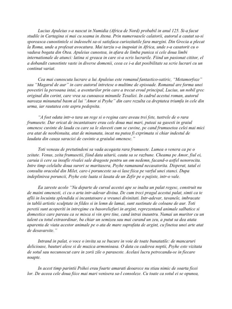 Apuleius Magarul de Aur PDF | PDF