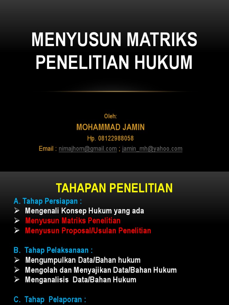 Kuliah 5 Menyusun Matriks Penelitian | PDF