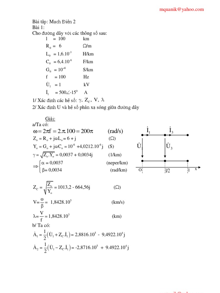 Bai Tap Ly Thuyet Mach Dien 2 | PDF
