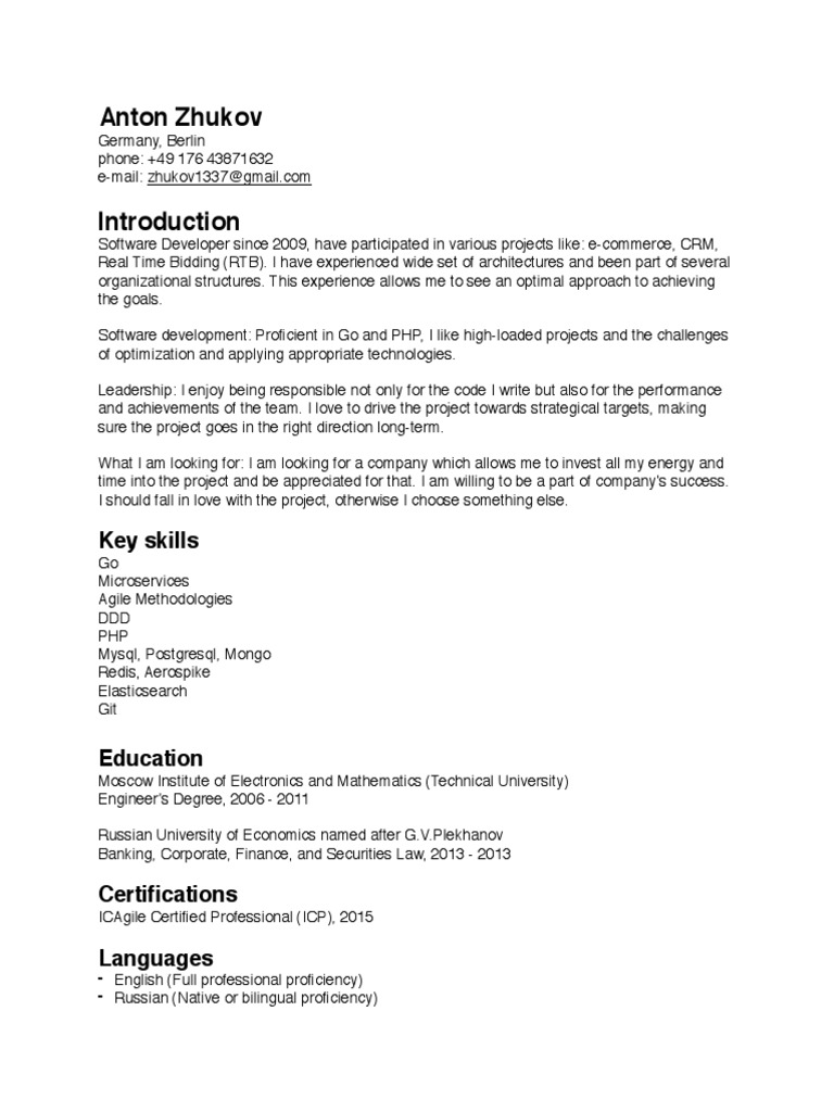 Resume | PDF | Php | My Sql