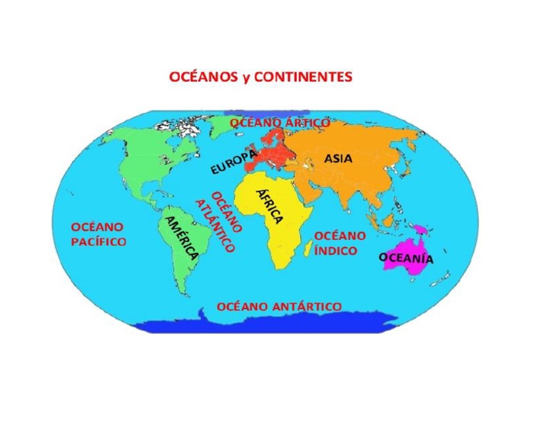 Continentes y Oceano Mapa Mundi | PDF