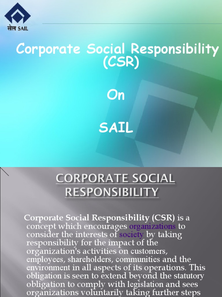 Corporate Social Responsibility (CSR) On Sail | PDF | Corporate Social ...