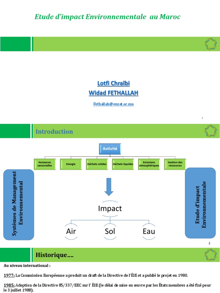 Cours EIE 2018 | PDF | Environnement naturel | Directive (Union européenne)