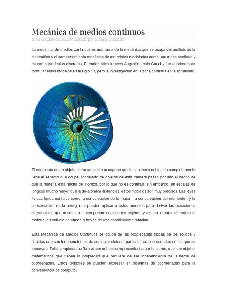 Mecánica de Medios Continuos | PDF | Mecánica de Medios Continuos ...