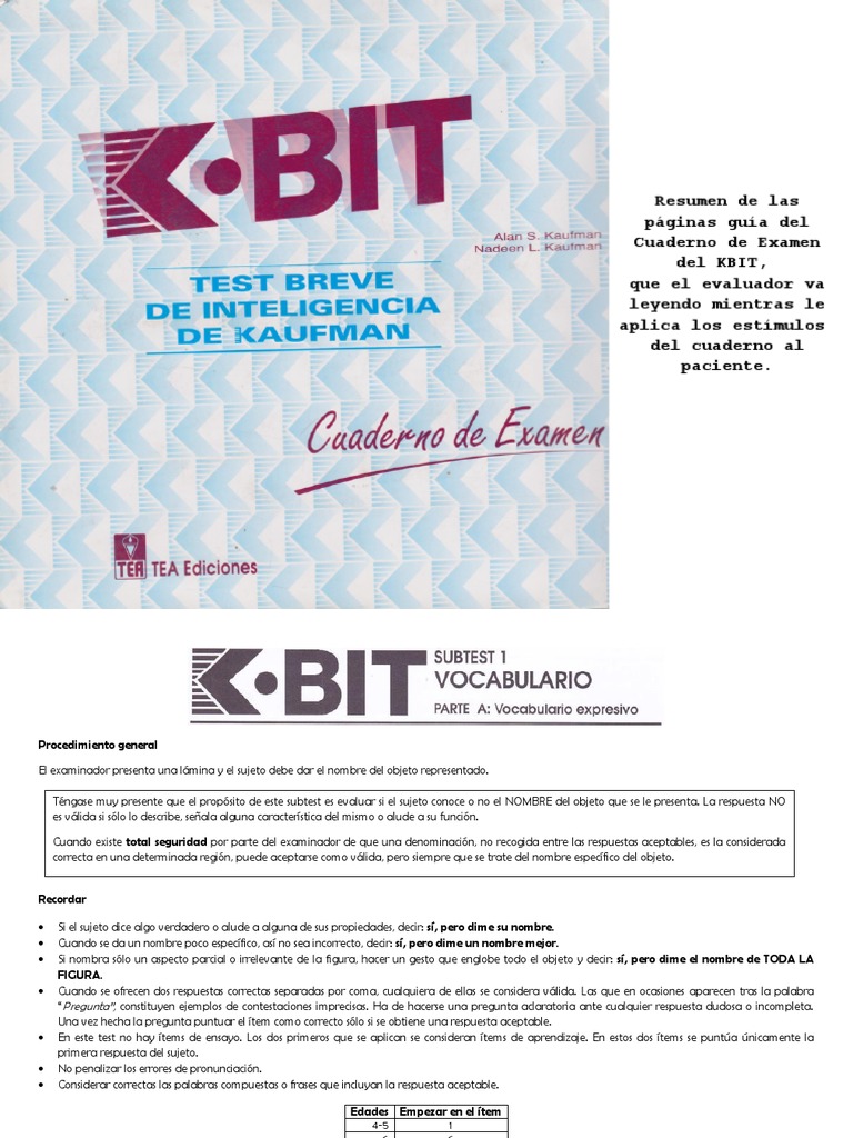 Guía del Cuaderno de Examen KBIT | PDF | Prueba (evaluación) | Naturaleza