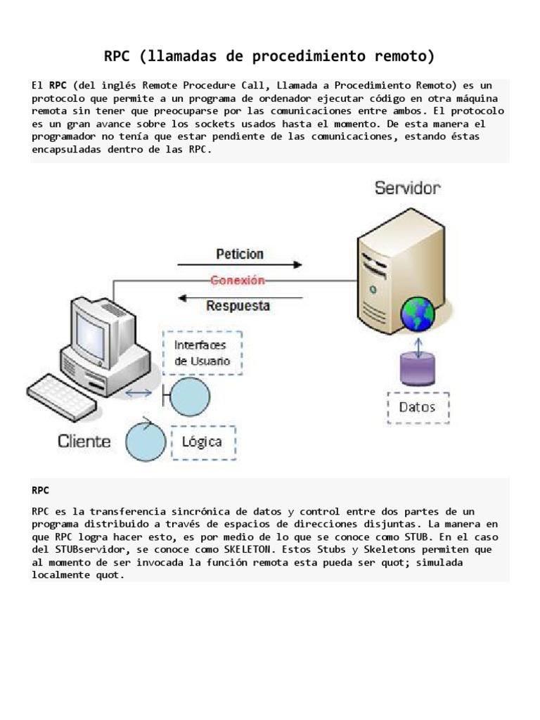 RPC | PDF | Servidor (Computación) | Arquitectura de software